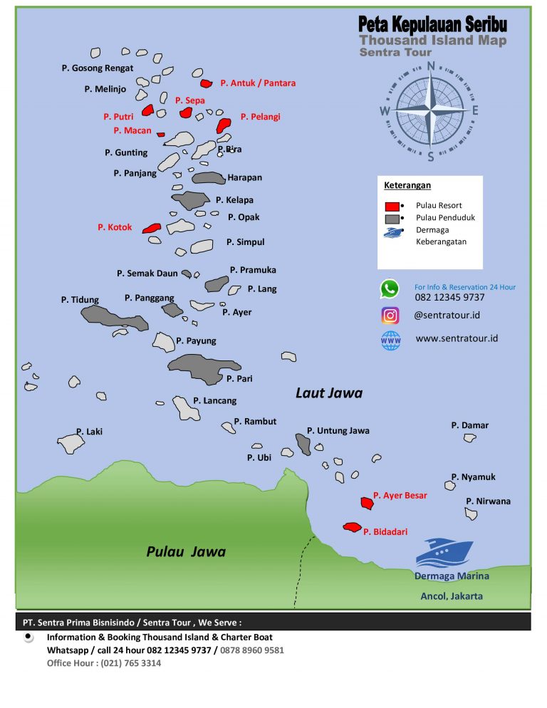Map Wisata Kepulauan Seribu Jakarta - Pulau Seribu